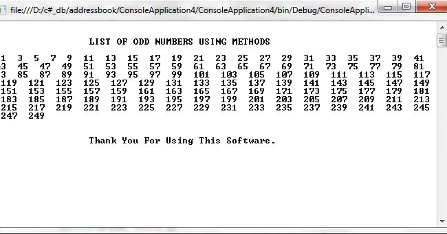 Free Programming Source Codes And Computer Programming Tutorials List Of Odd Numbers Using