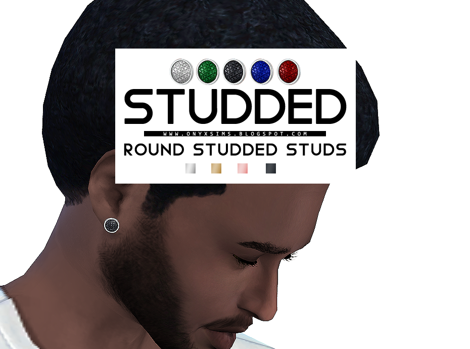 Round Studded Studs for All - Onyx Sims