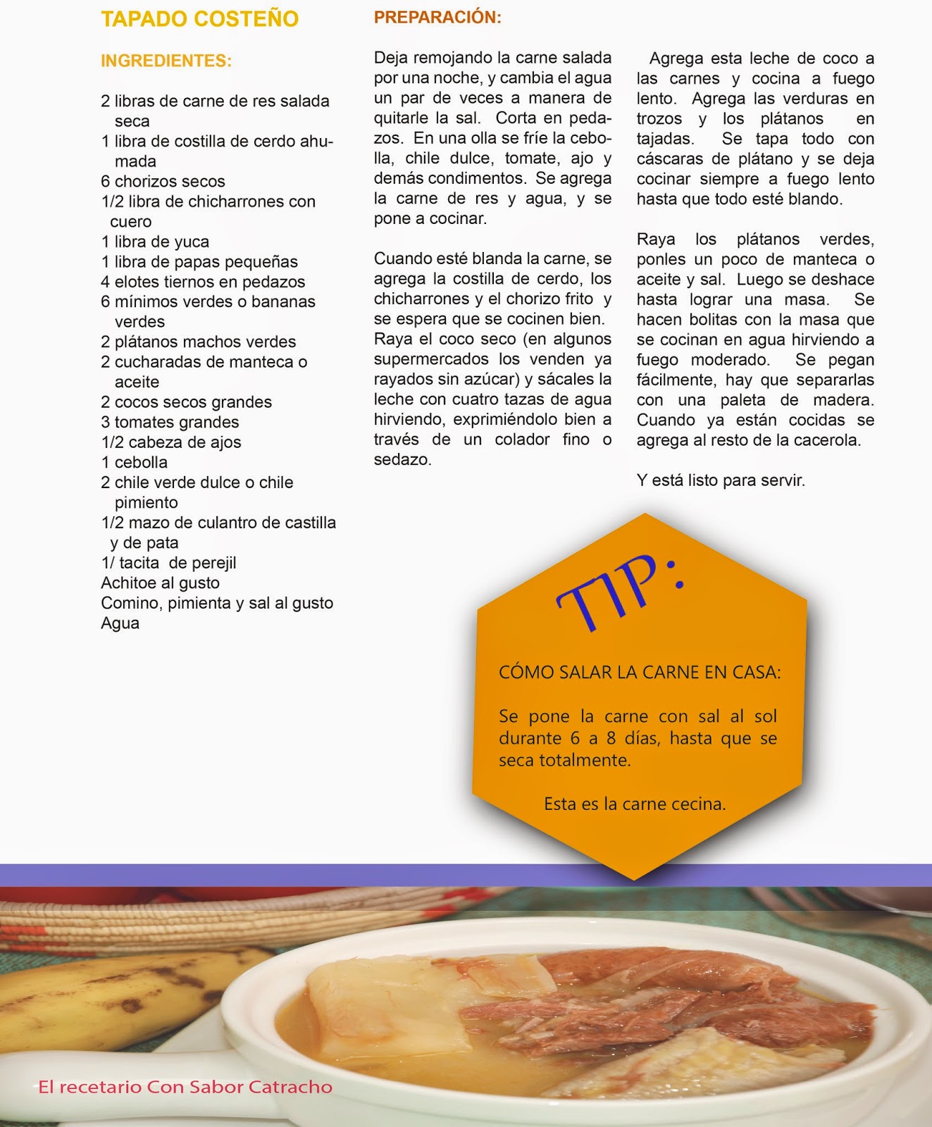 Con Sabor Catracho: EL TAPADO HONDUREÑO, platillo tradicional