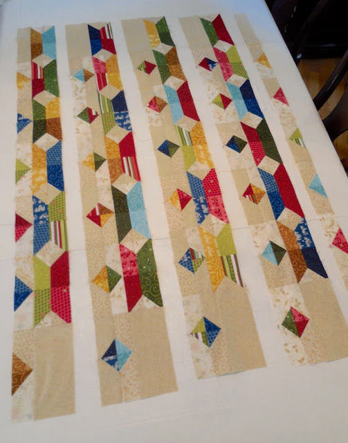 QUILTERS...ENJOY COLOUR! : Split Triangle Row Quilt (Step 2)