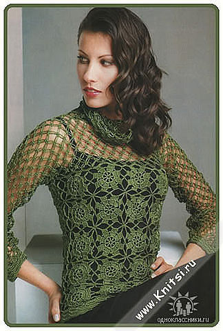 Lucru de mana crosetat, tricotat: Bluze crosetate+schema.