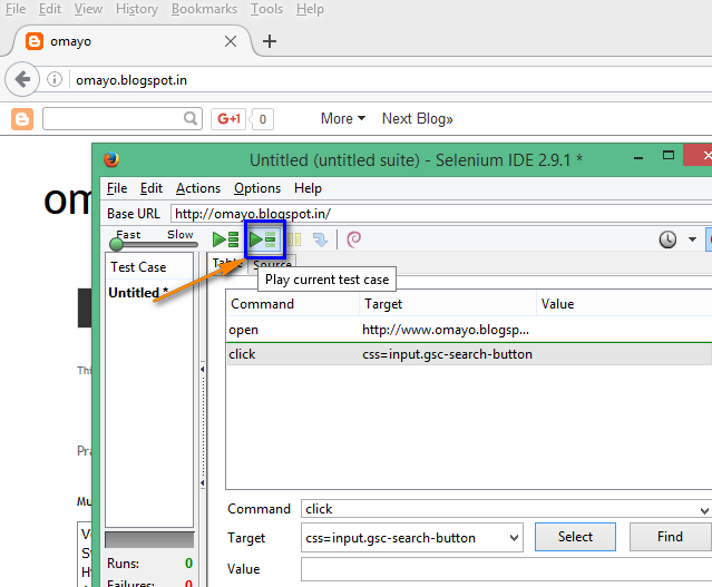 Selenium By Arun Using Click Command In Selenium Ide For Clicking A Button