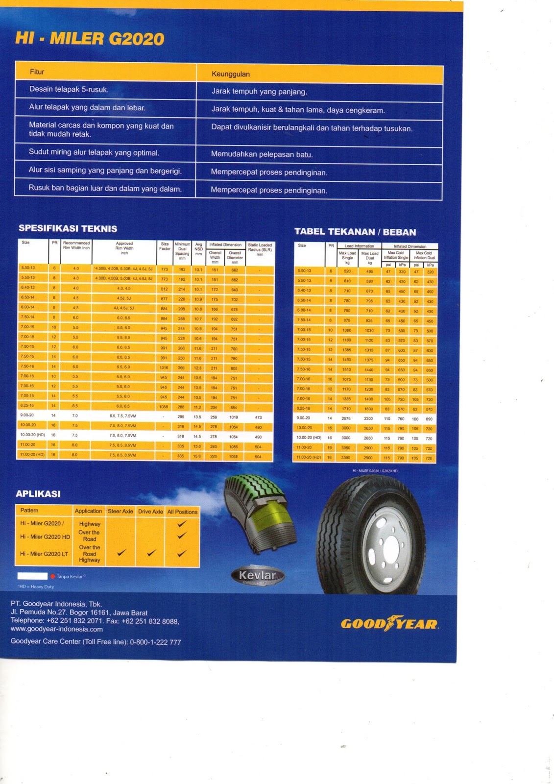 Ban goodyear khusus truk bus "PT. Mega Makmur Maju Mandiri ( 4M ) salesman Nanang 081316025079