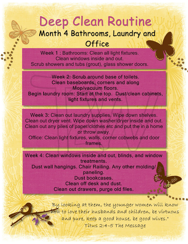 Titus 2 Women: Deep Cleaning Printables