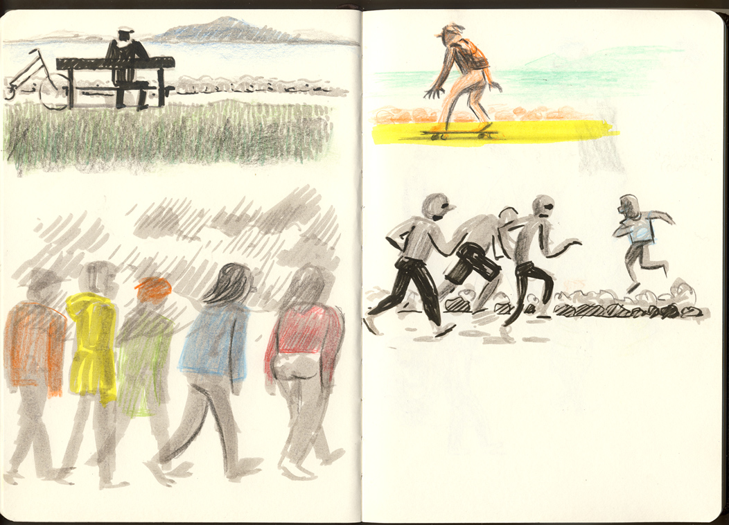 Urban Sketchers Galway: Drawing Galway 003 - The Prom, Salthill