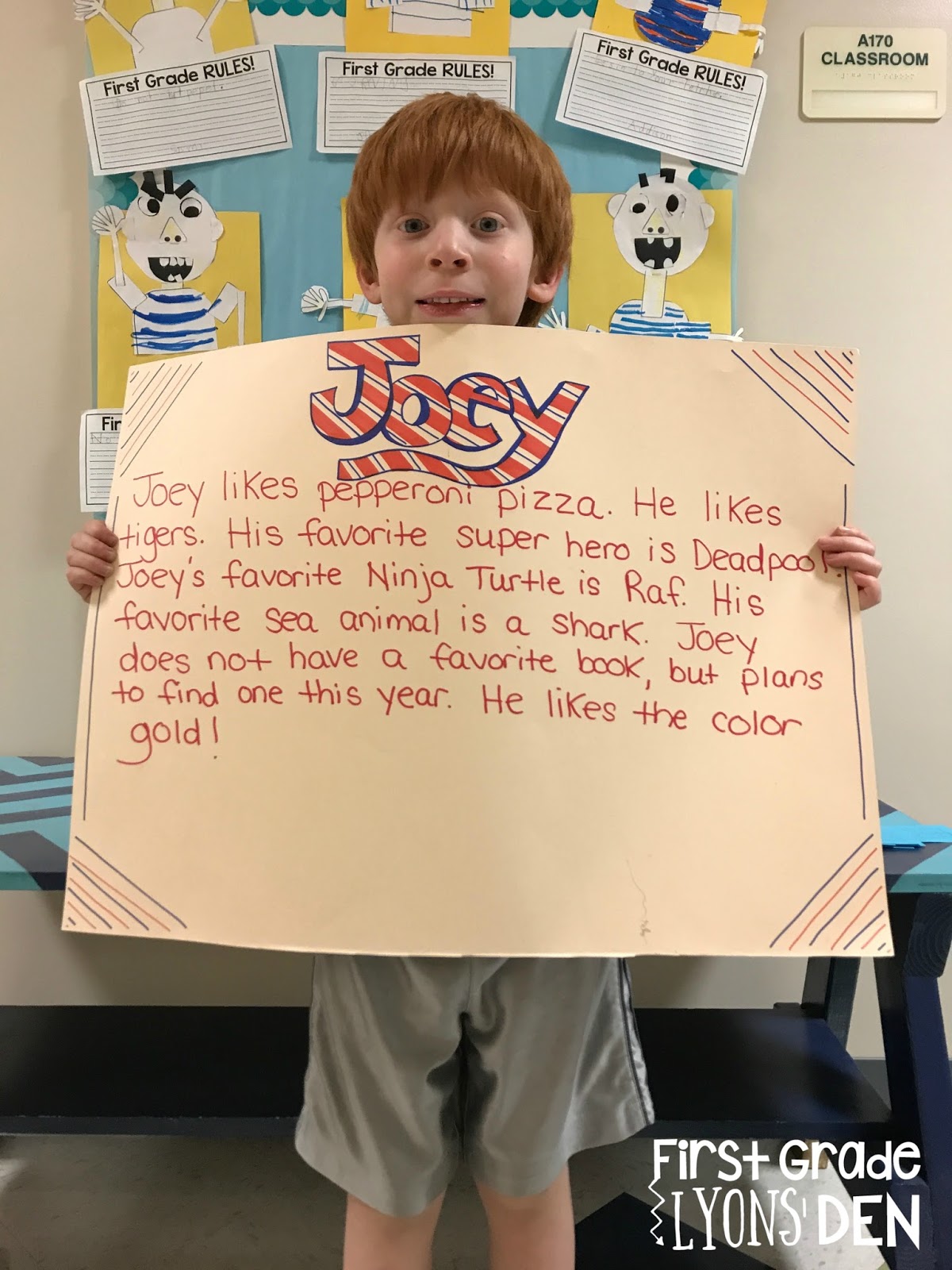 First Grade Lyons' Den: Meet Joey