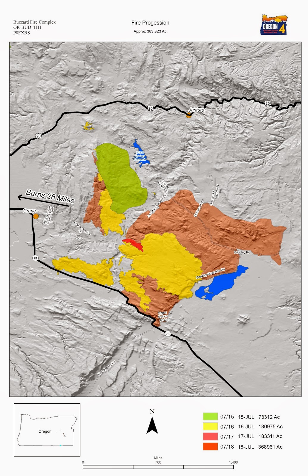 Buzzard Complex: Fire Progression Map
