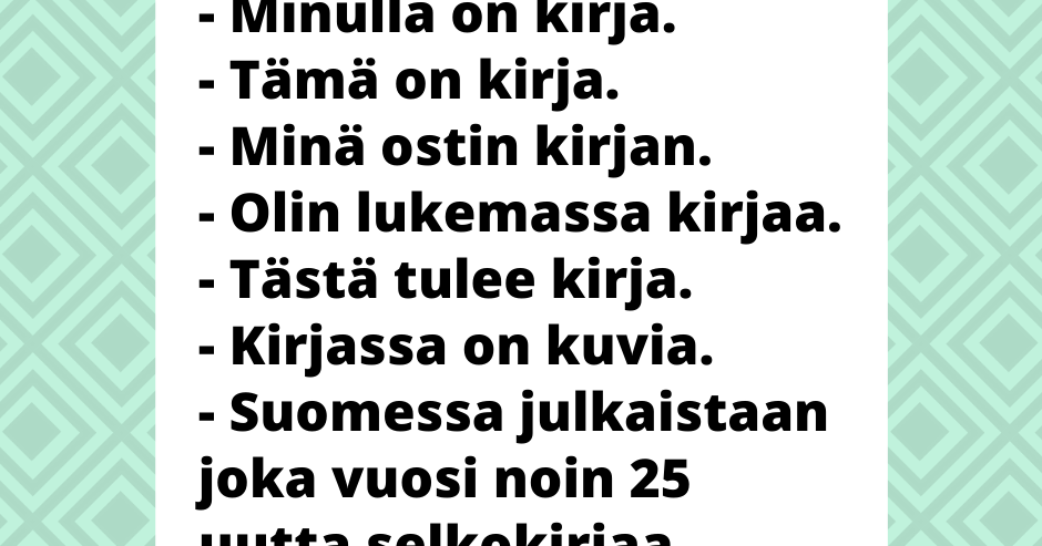 Finnish sentence types - Random Finnish Lesson