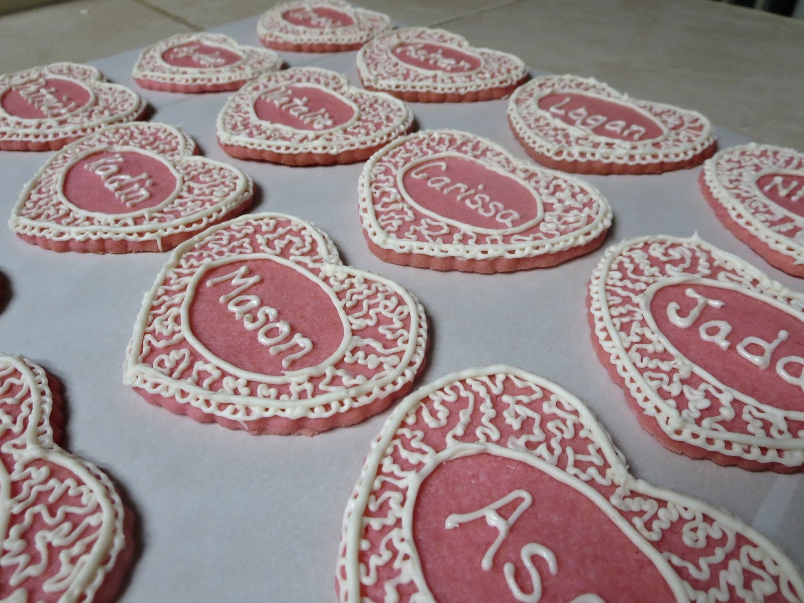 My Cake Corner: Personalized Valentine's Day Heart Cookies - February 2015