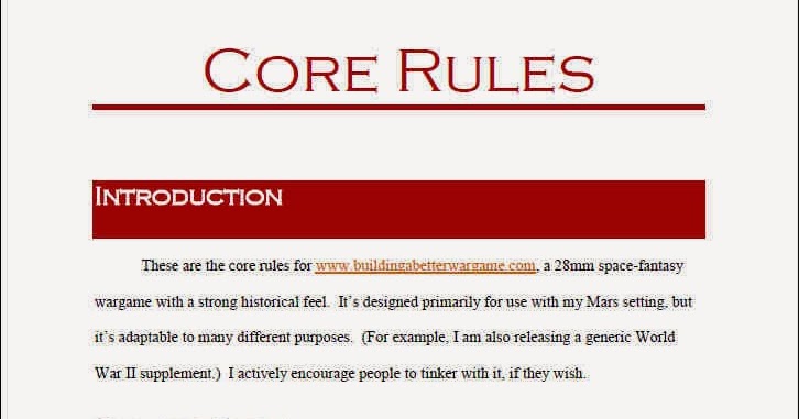 Building a Better Wargame: Introducing the Core Rules