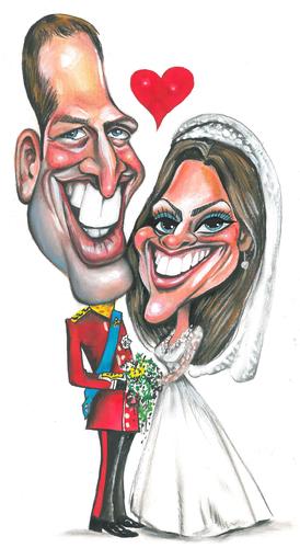 All About Kate Middleton's: Caricature collection of Kate and William.
