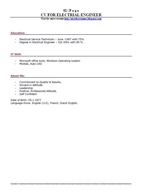 Sample Resume Format For Gulf Countries | Sample Resume