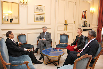 Minister G.L Peiris meets French Minister of Foreign Affairs and ...