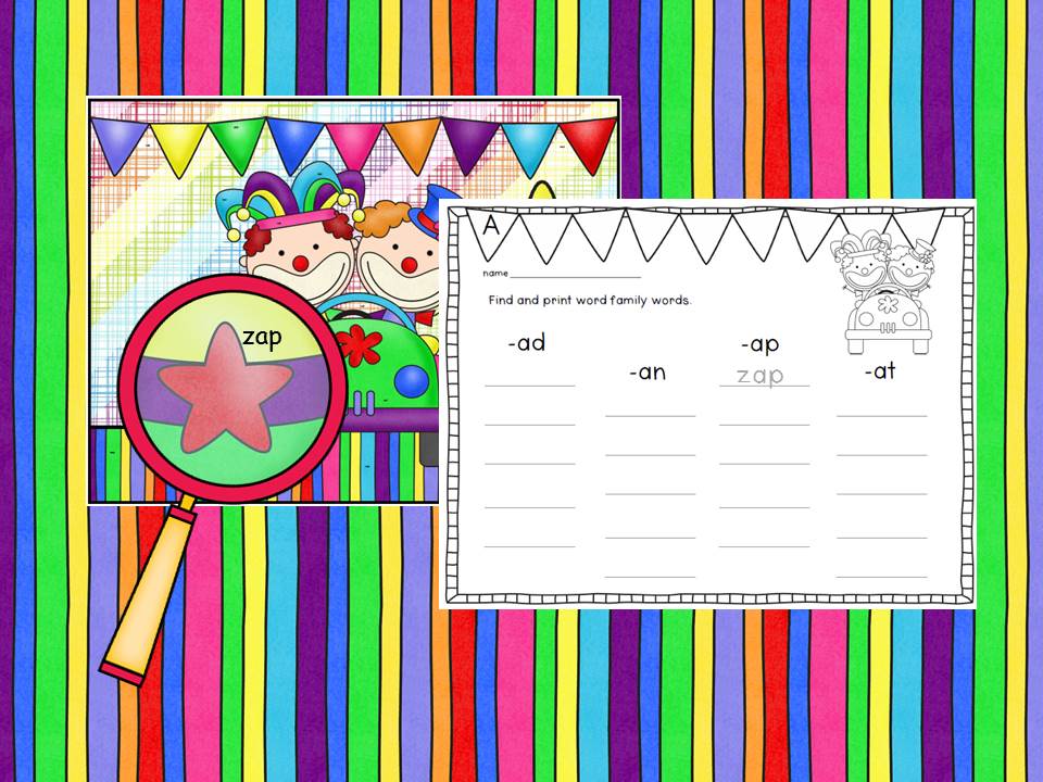 Teach With Laughter: I Spy Word Family Words