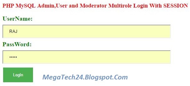 Multiple User Role Based Login In Php And Mysql With Session Web Development And Web Design Codes