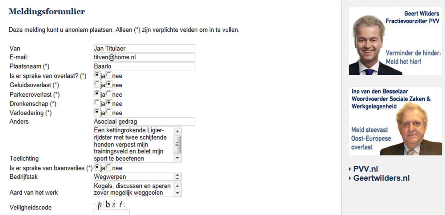 Weight-Pentathlon: Meldingsformulier?
