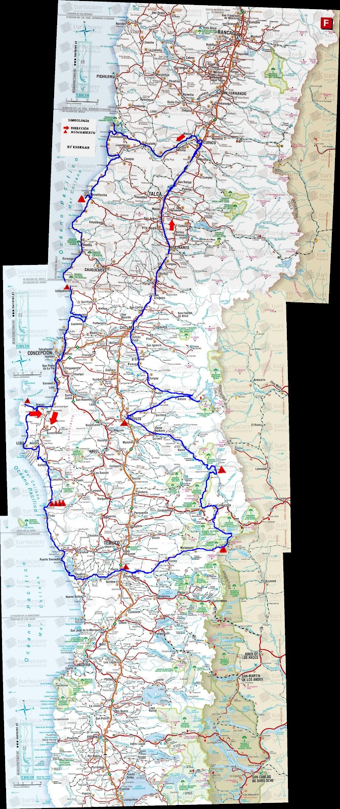 La Bitácora: Una vuelta por el Sur. Mapa Rutero