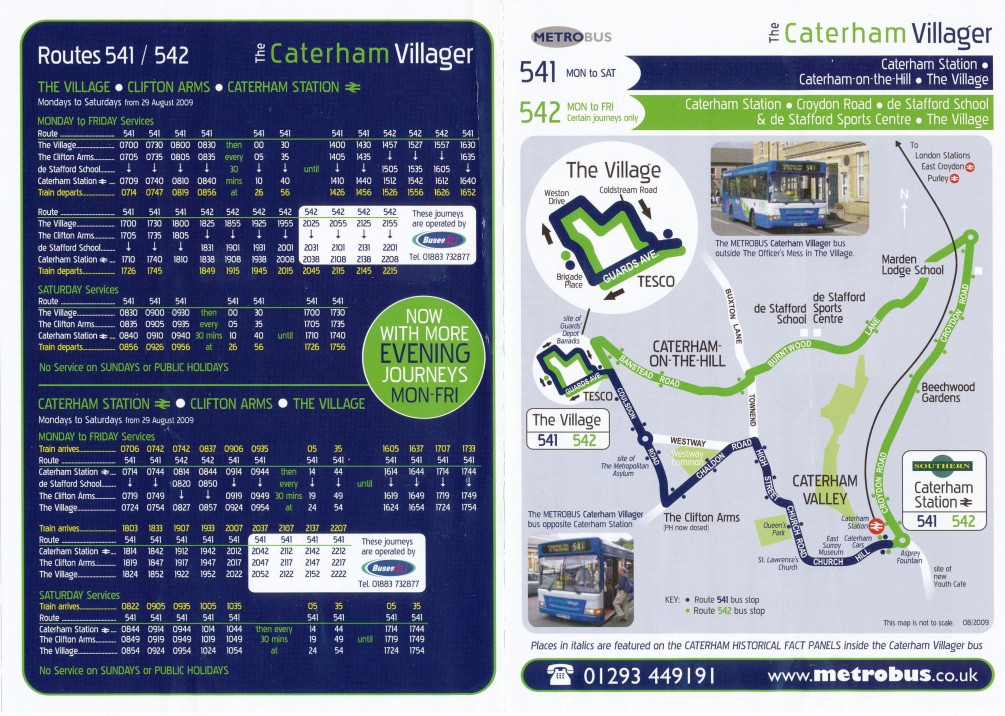 Metrobus route 541 and 542 The Caterham Villager: The Caterham Villager ...
