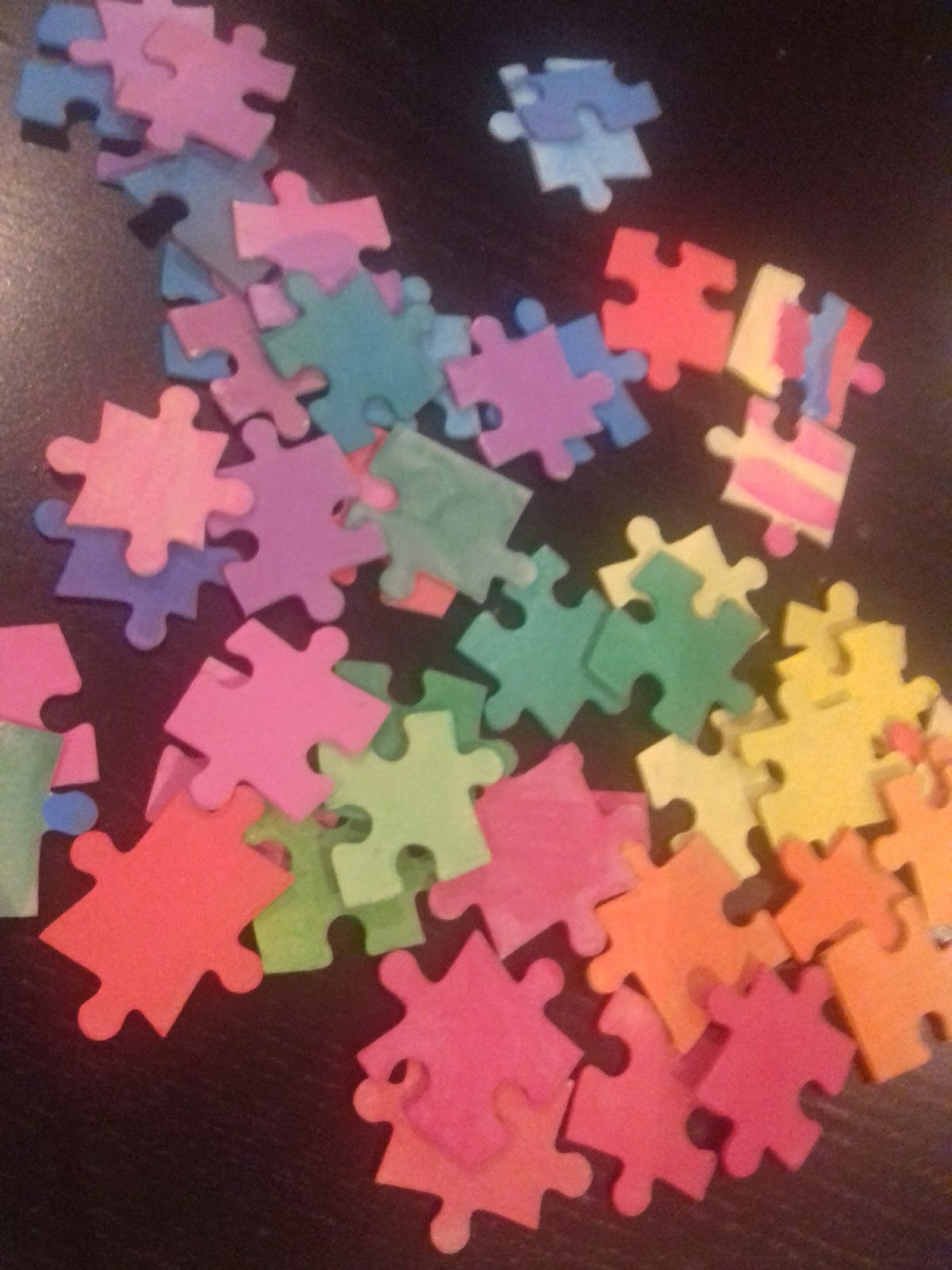 DIY - Cadre puzzle multicolore