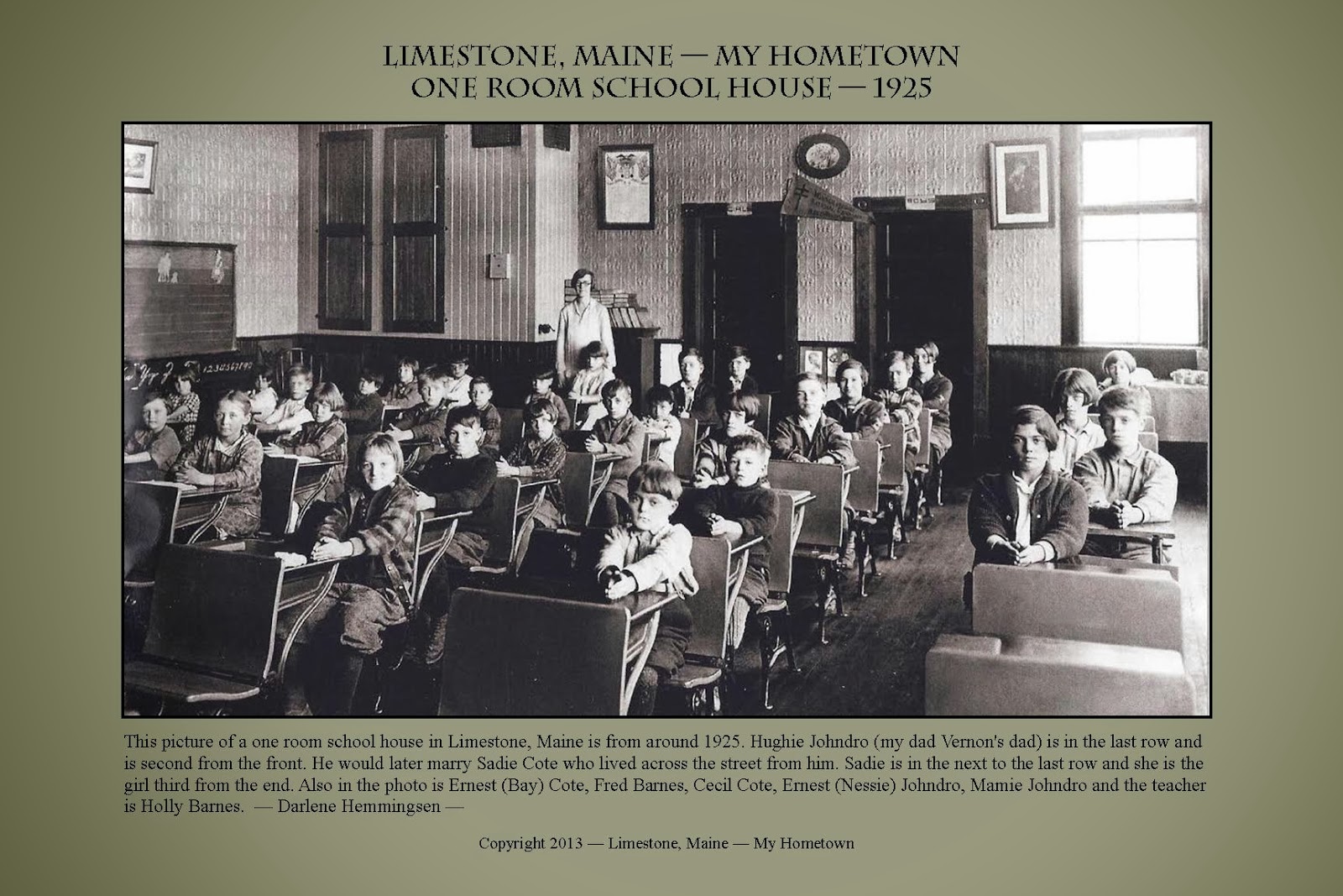 Limestone, Maine -- My Home Town: One Room School House in Limestone ...