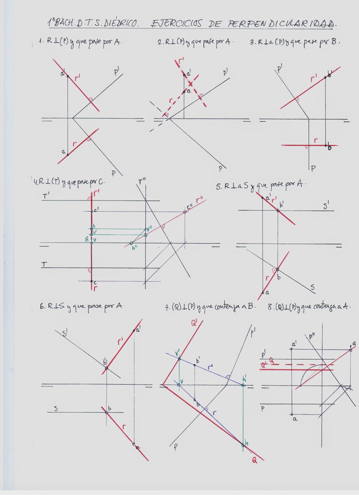EL DOMINIO DEL DIBUJO: Ejercicios de perpendicularidad. 1º BACH. Dibujo ...