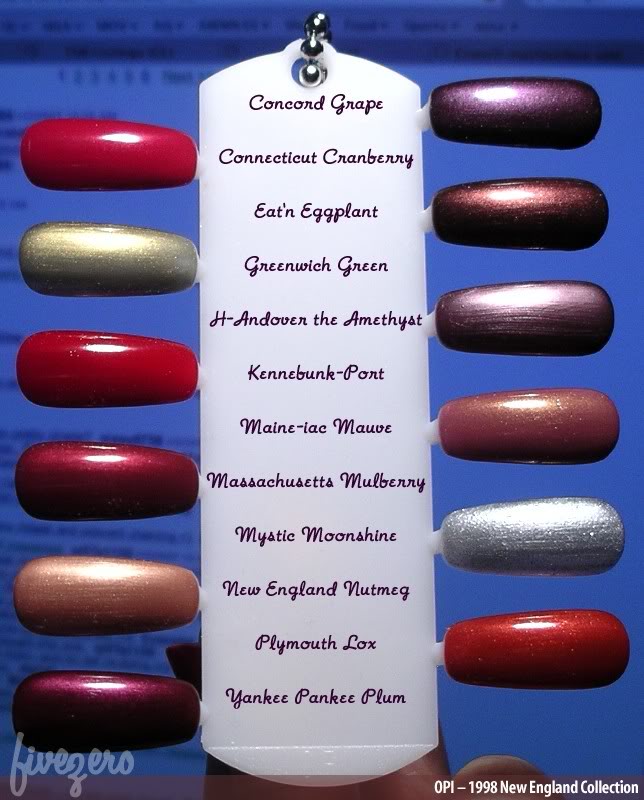 Timtam: OPI New England Collection ~ Fall 1998
