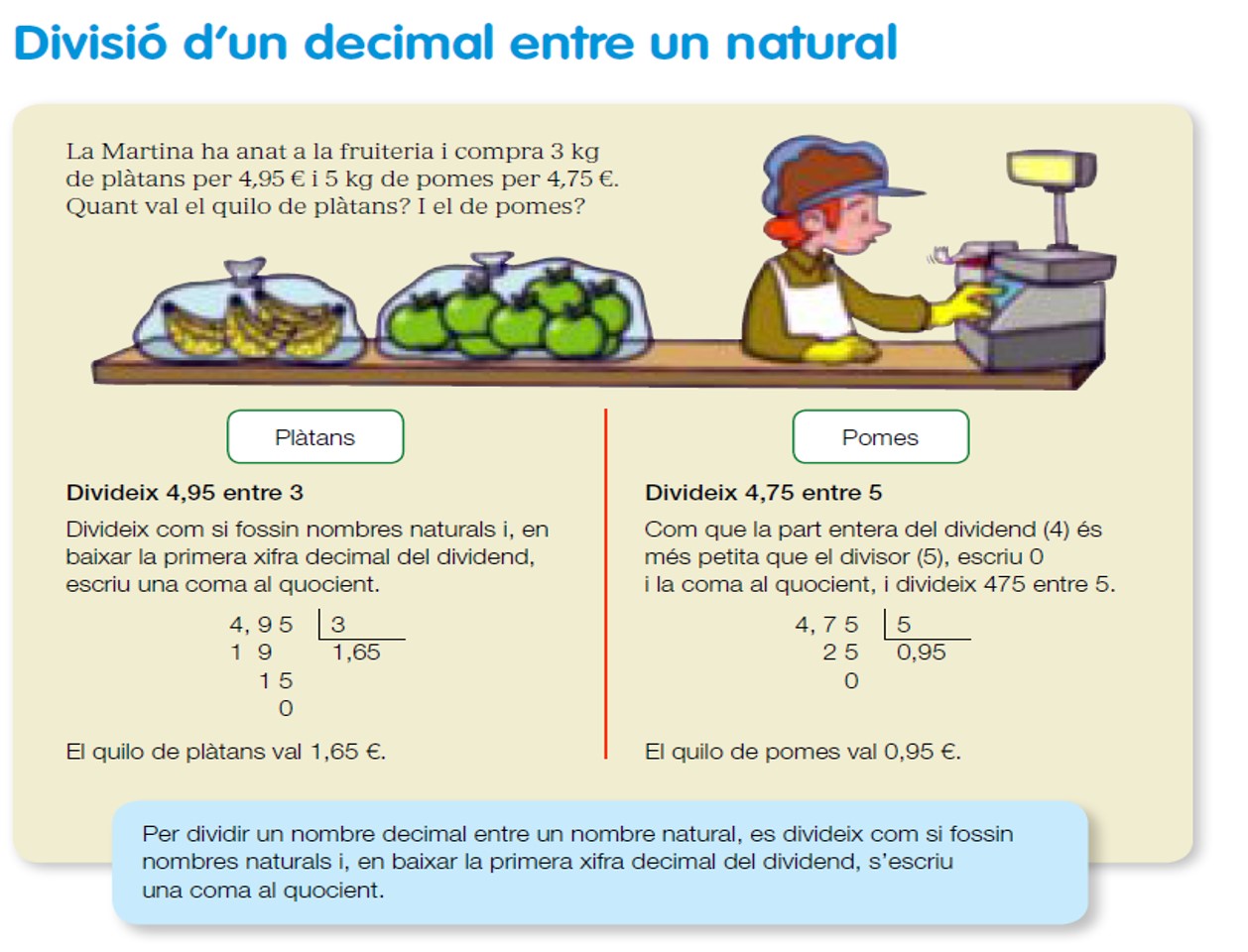 Tema 7: Operacions amb nombres decimals: Divisió