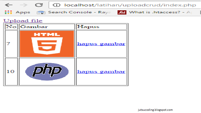 Upload file dengan php dan mysql - Jutse Coding