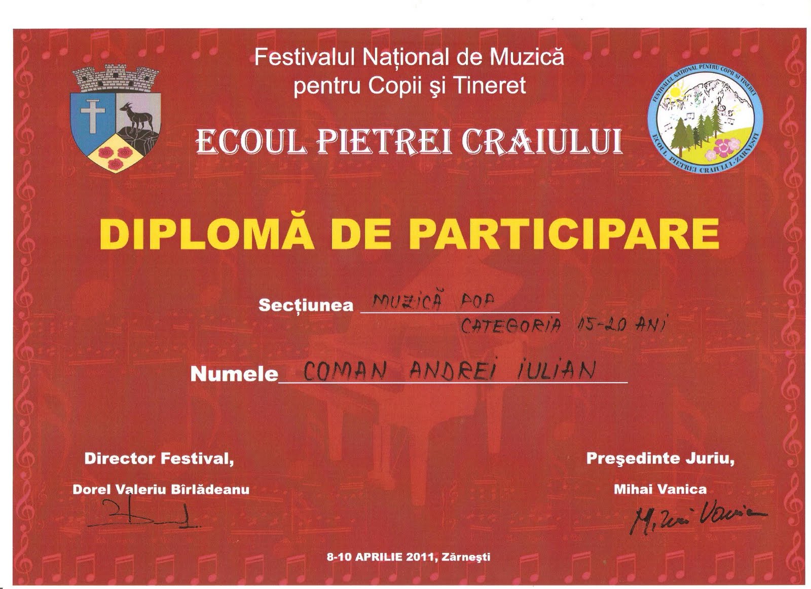 Andrey Coman: Activitati/Festivaluri