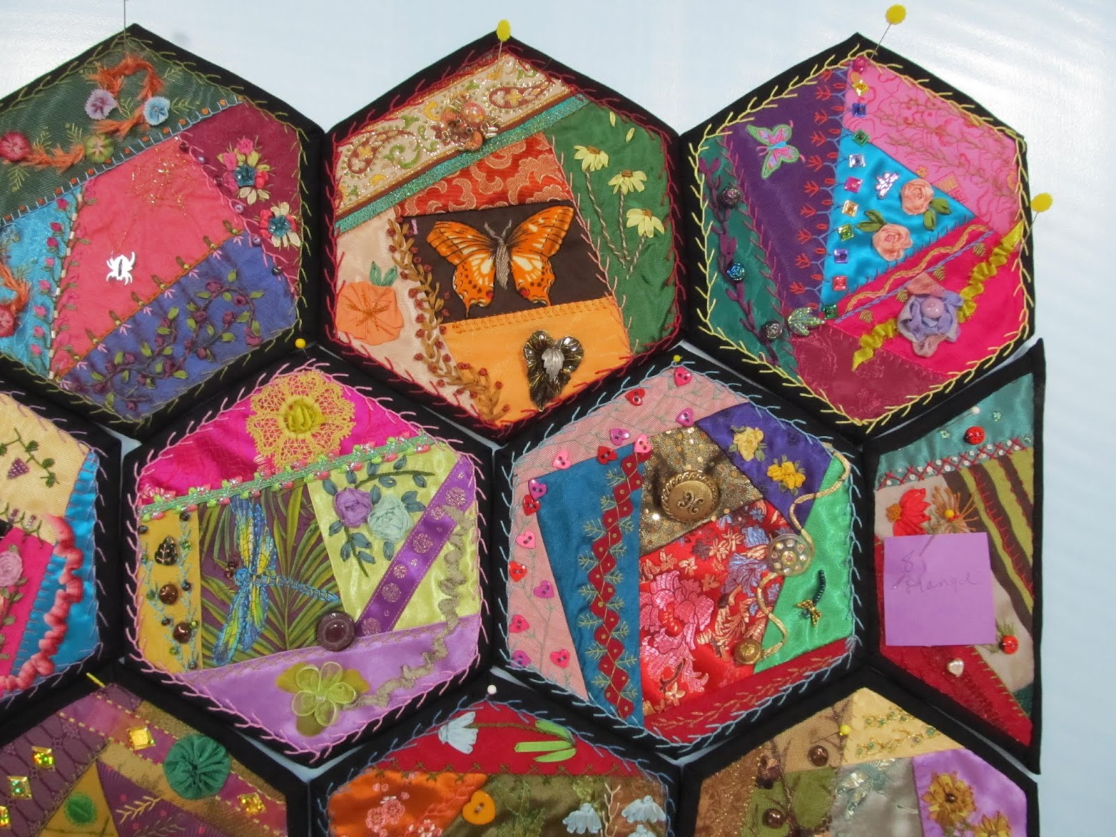 Crazy Quilting In Texas with Mary K. Beard: 2016 examples of hexagon ...
