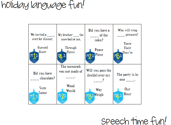 Holiday Language Fun! - Speech Time Fun: Speech and Language Activities