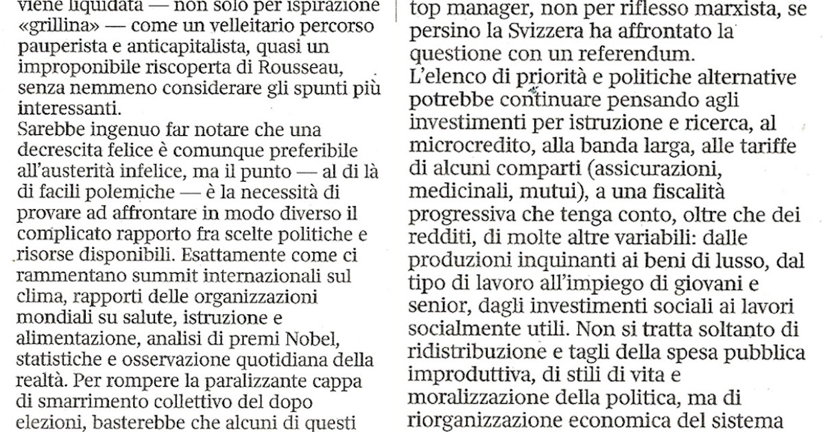TG-ROMA Talenti: Rigore infelice o sviluppo sostenibile. Un dilemma non ...
