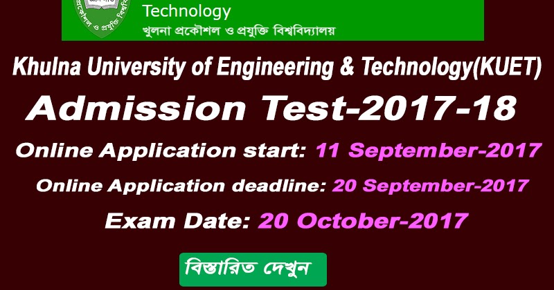 Khulna University of Engineering & Technology (KUET) Admission Test ...
