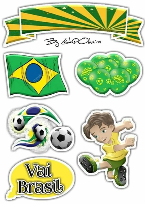 Brasil en la Copa del Mundo 2018: Toppers para Tartas, Tortas, Pasteles ...