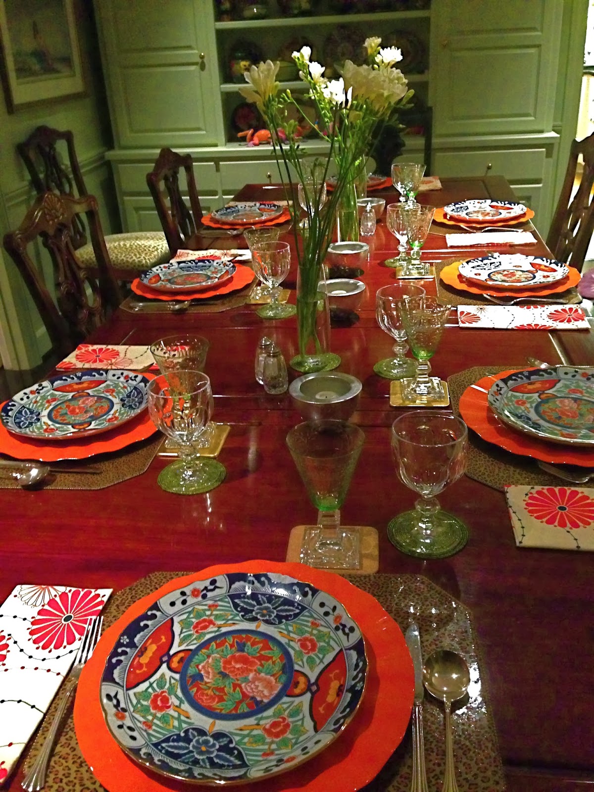 colorful dinner party - Knitionary