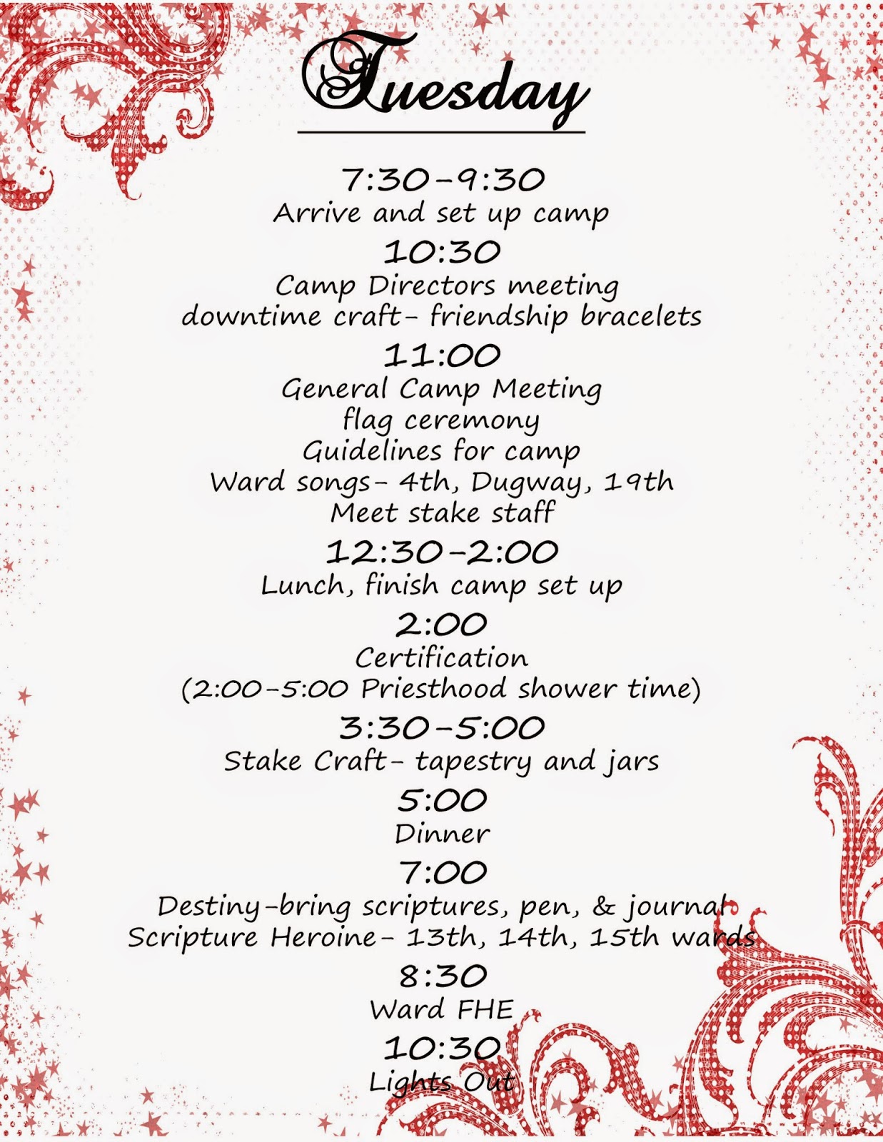4 Growing Boys: Girls Camp Menu