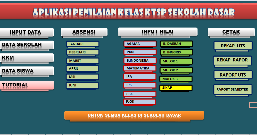 Aplikasi Cetak Rekap Nilai Siswa UTS UAS dan Raport KTSP SD | Library ...