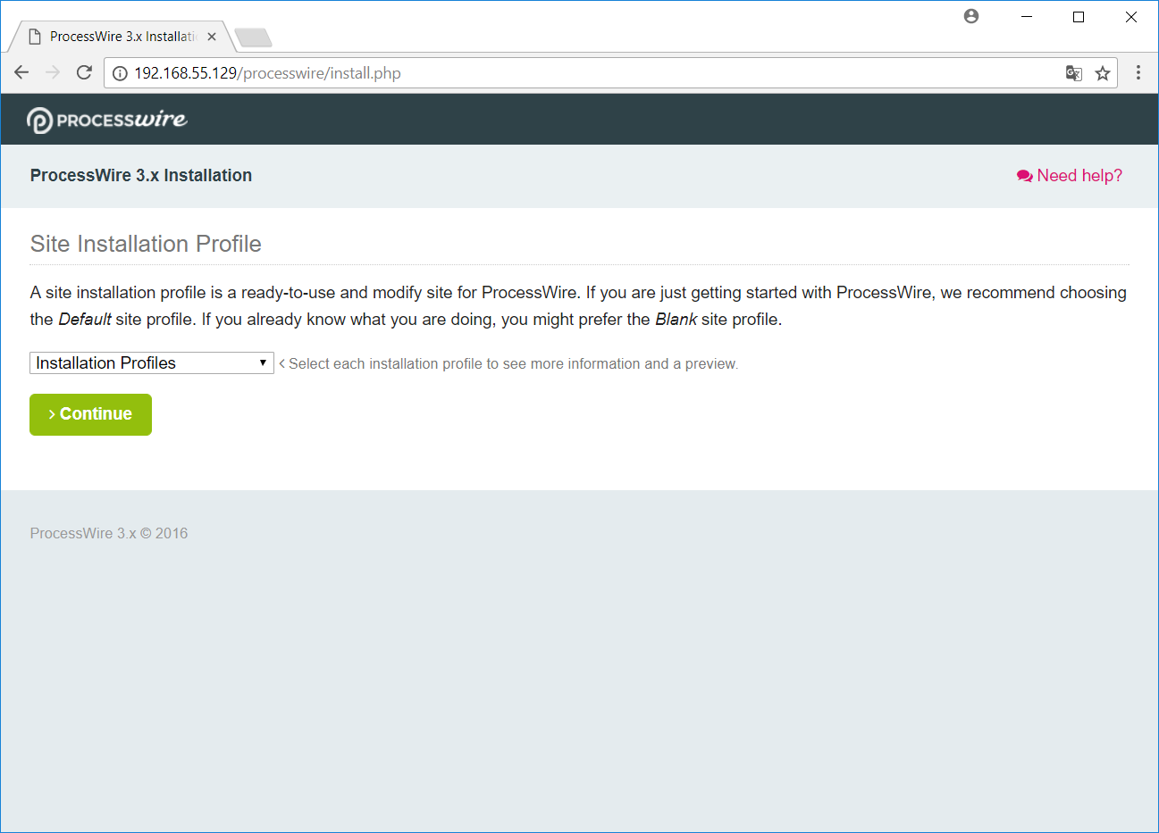 serverあれこれ: DockerでProcessWireがインストールされたコンテナ(Alpine 3.7)を構築する