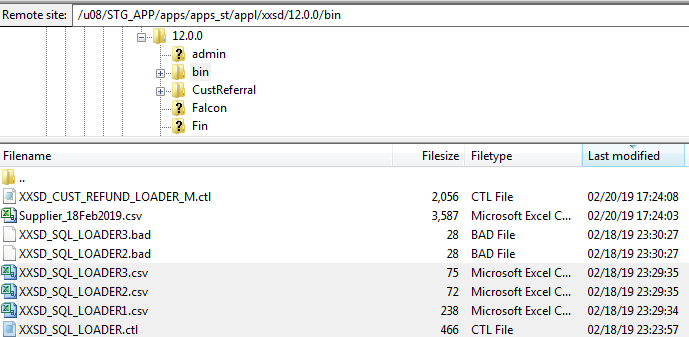 Multiple File upload Thur Oracle SQL*Loader Program