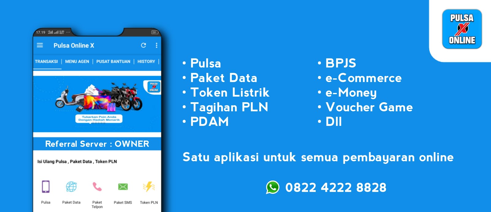 Aplikasi Pulsa Online X - Pulsa Online X