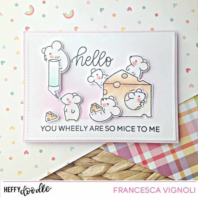 franci friday finally: A mice hello card for Heffy Doodle!