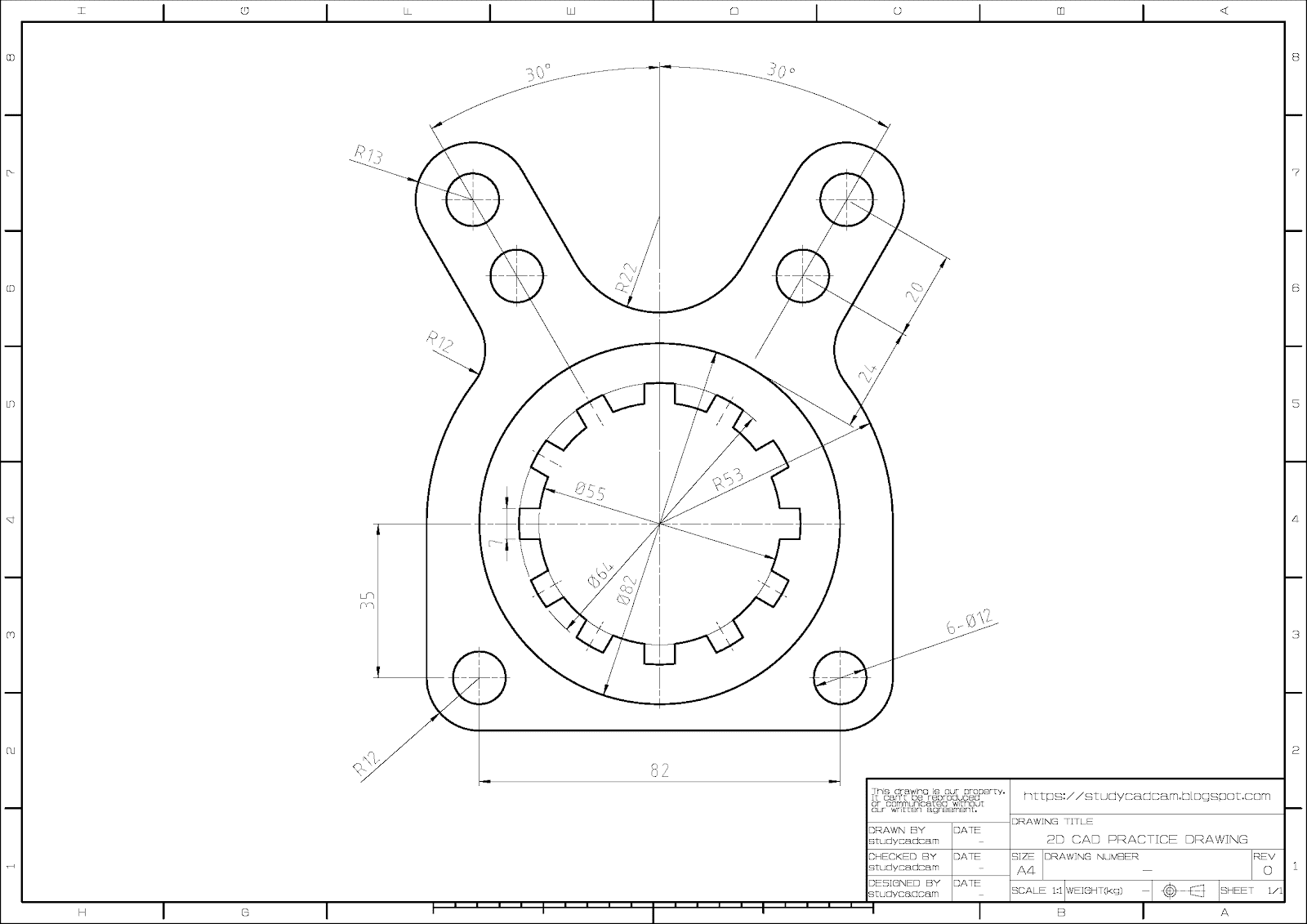 Ejercicios para AutoCAD 2D