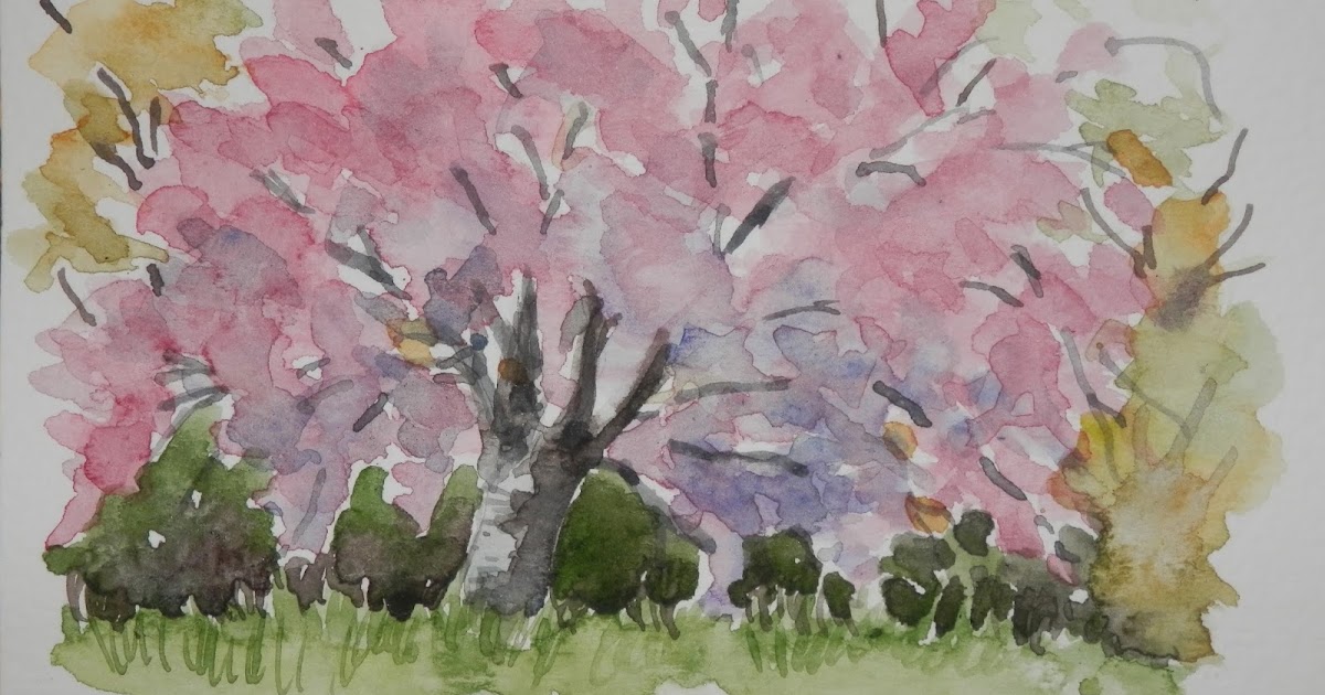 Watercolors by Joan 2: Pink Tree & EDM Sketches