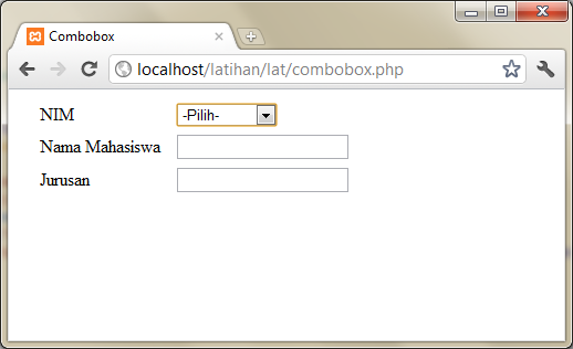 Menampilkan Data Dari ComboBox ke TextField di PHP - Aina's blog