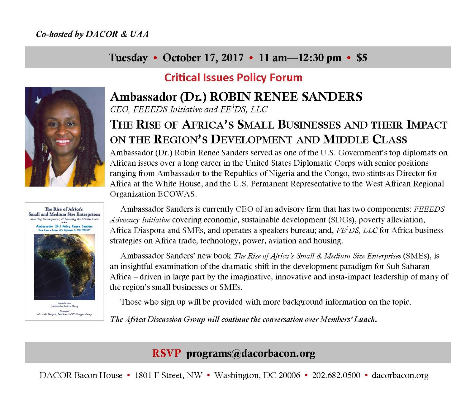 Ambassador Robin Renee Sanders, The Africa Post (TAP) for FEEEDS: Dr ...