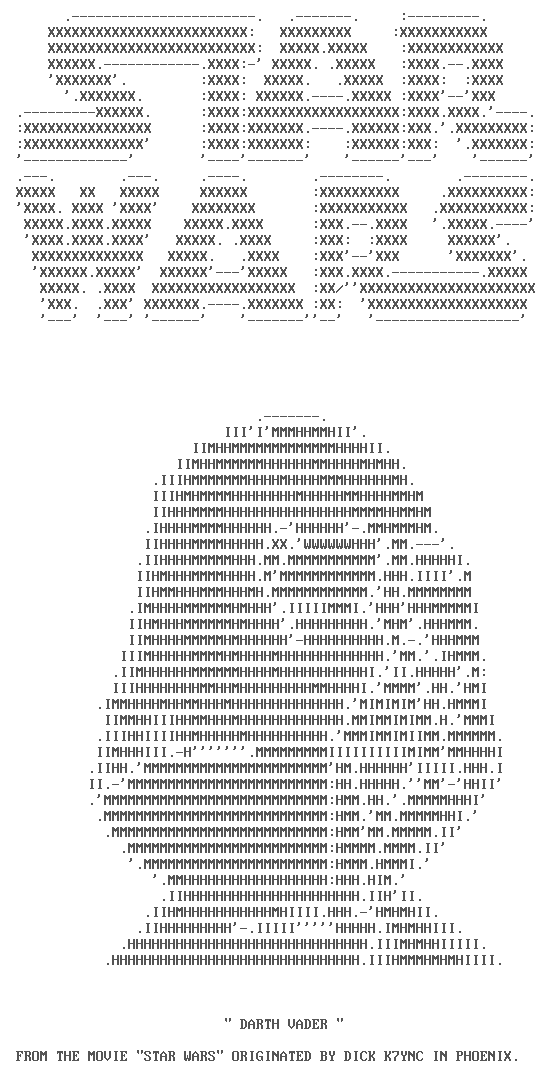 Pixel Pompeii: Textmode art roundup: Star Wars RTTY