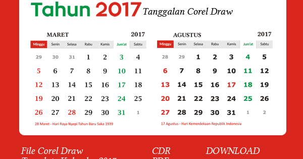 Agen Poster: Kalender 2017 Indonesia cdr PDF Lengkap