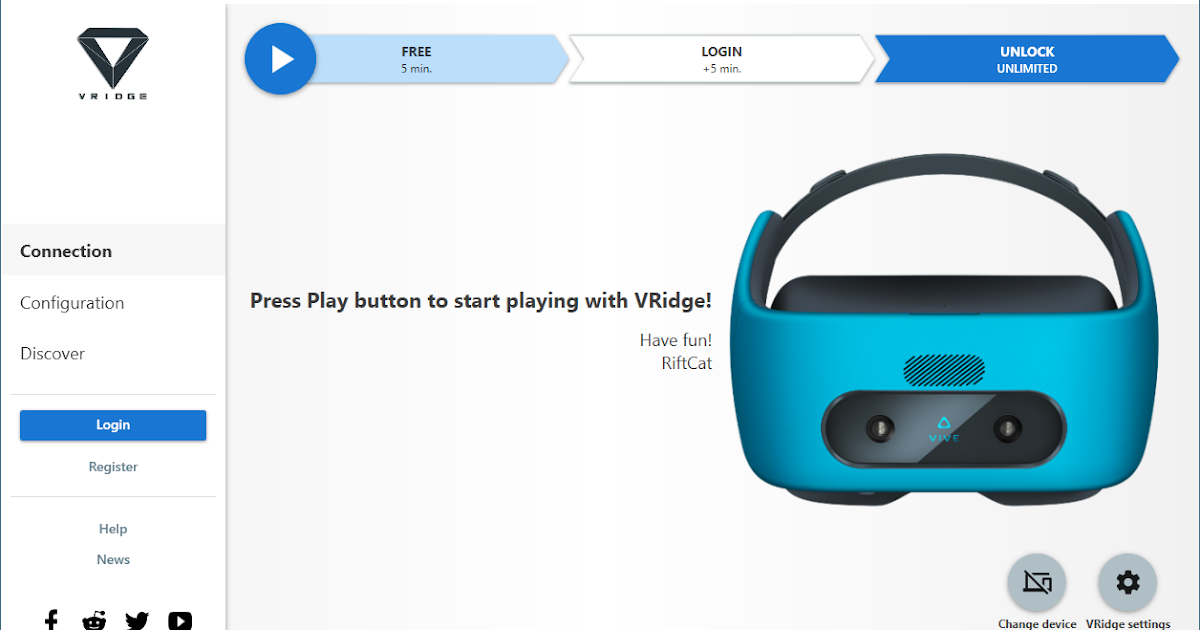 RiftCat: Dev Update #40 - VRidge Beta for HTC Vive Focus headset