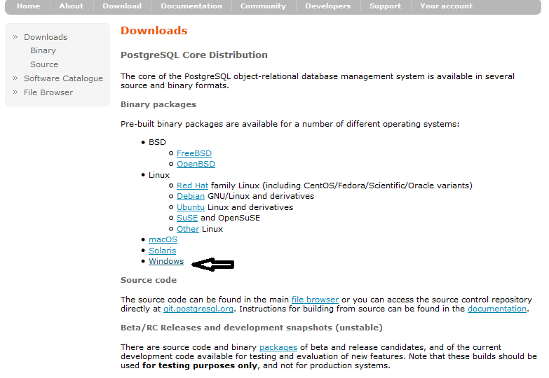ITM : Instalar PostgreSQL
