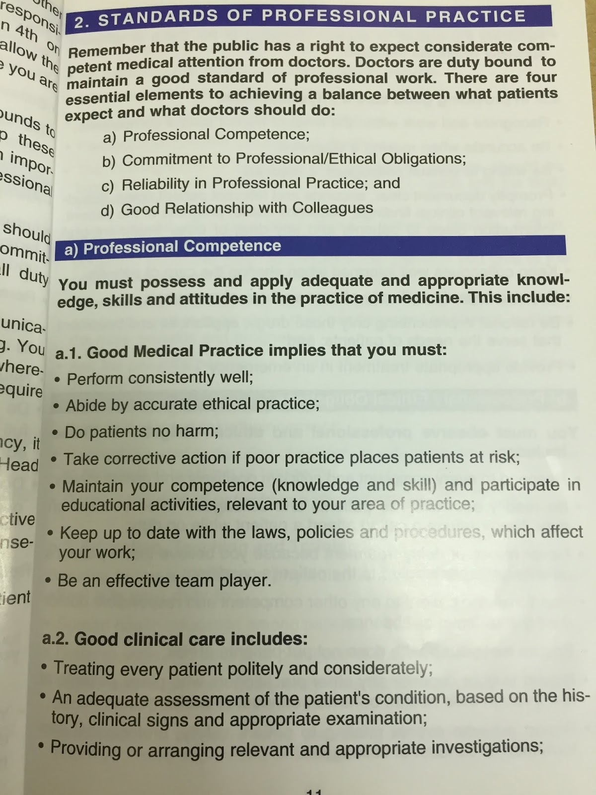 CODE OF CONDUCT FOR DOCTORS